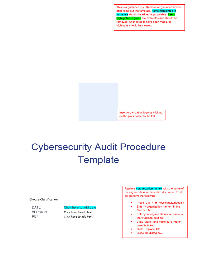 Cybersecurity Audit Procedure Template | PDF | Business | Computers