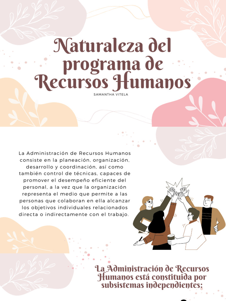 Naturaleza Del Programa de Recursos Humanos | PDF | Gestión de recursos humanos | Economias