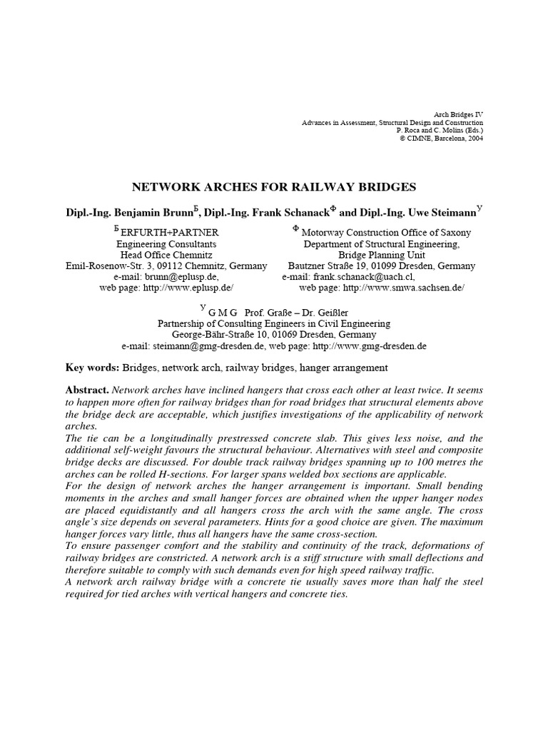 Network Arches For Railway Bridges | PDF | Beam (Structure) | Bridge