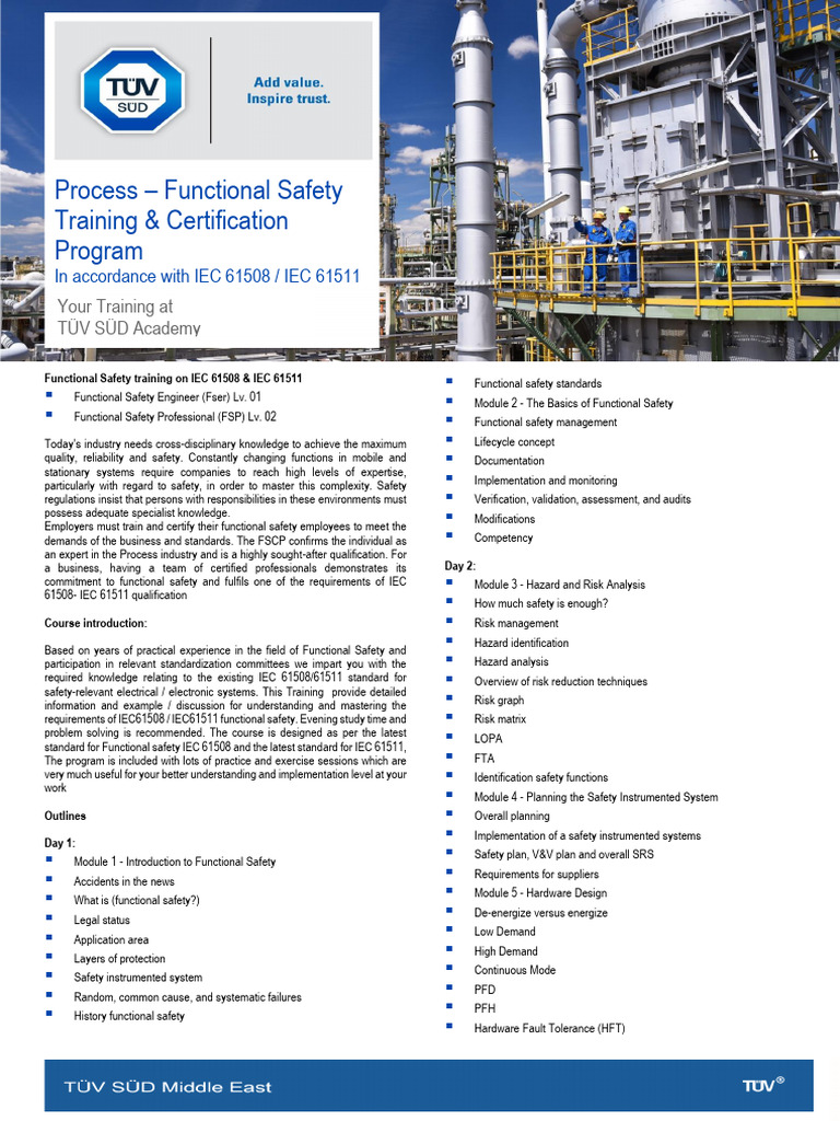 Functional Safety Training & Certification | PDF | Safety | Systems ...