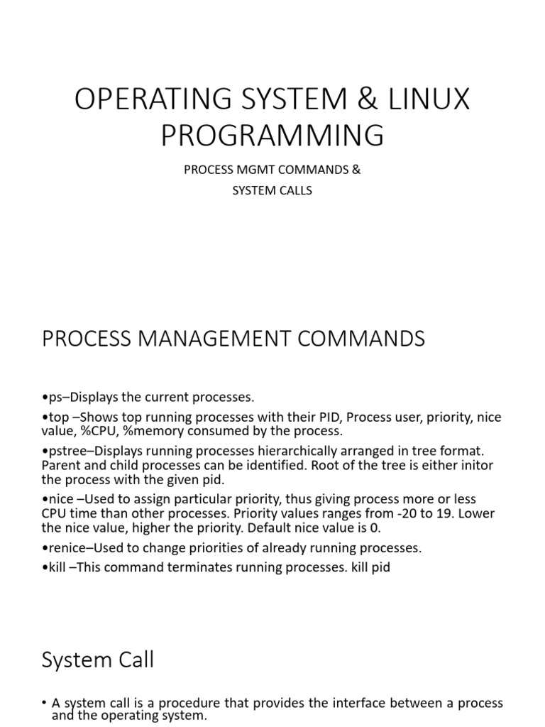 Le-6 System Calls | PDF | Process (Computing) | Operating System