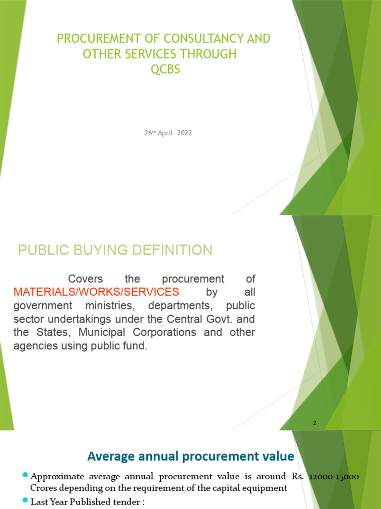 Qcbs | PDF | Consultant | Procurement