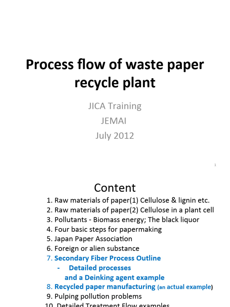1403574325-4JICA Waste Paper Recycle | PDF | Pulp (Paper) | Paper
