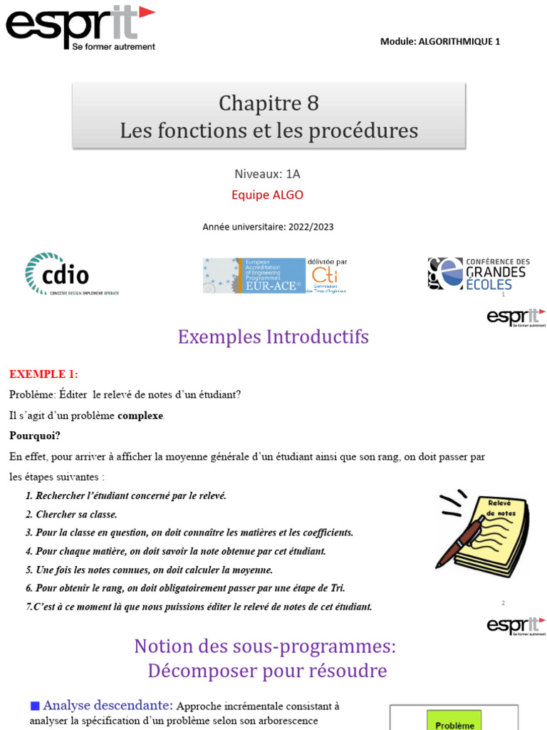 Les Fonctions Et Les Procédures-Partie 2 | PDF | Programme informatique ...