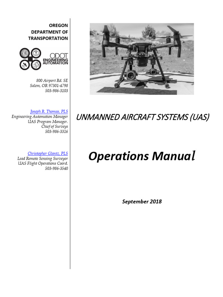 UAS Operations Manual | PDF | Unmanned Aerial Vehicle | Federal Aviation Administration