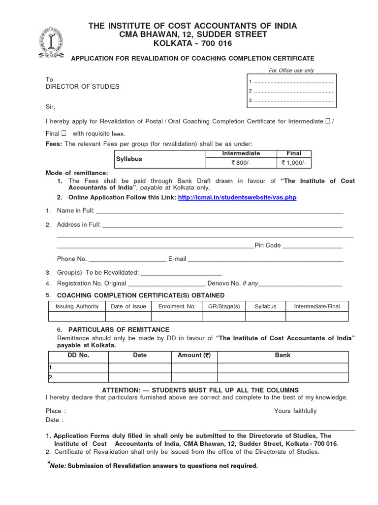 Revalidation Form | PDF
