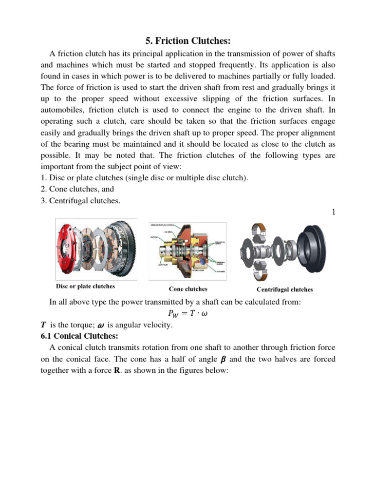Friction Clutches 2020 Compressed | Download Free PDF | Clutch | Force
