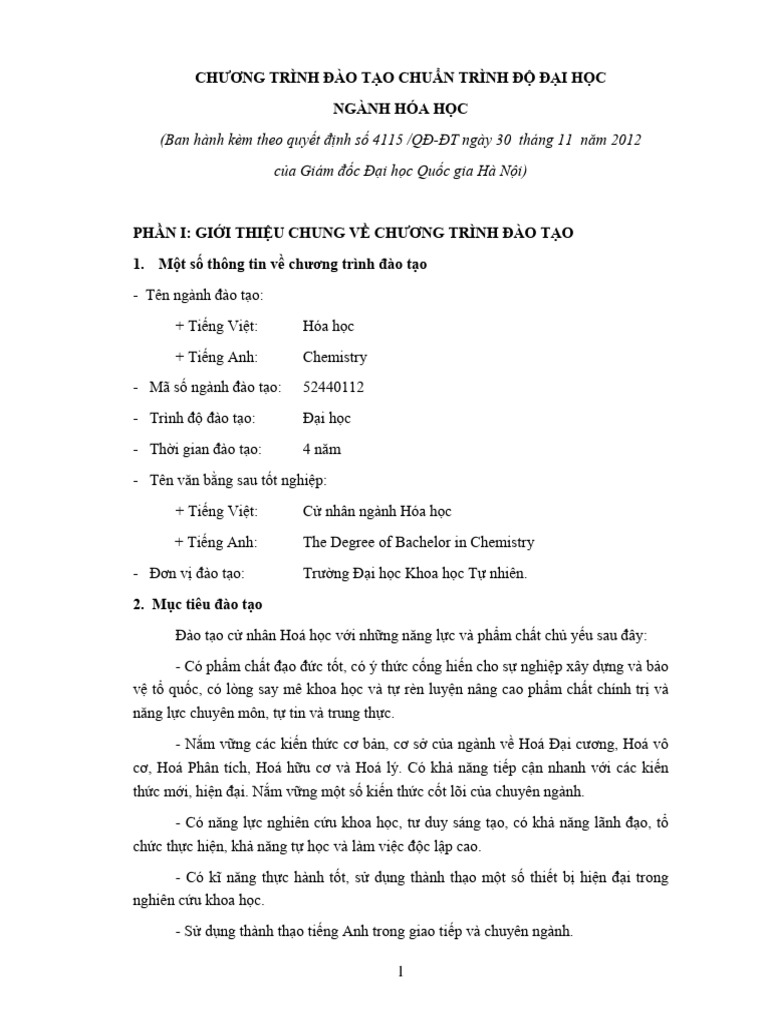 Hoa Hoc - Chuan Dai Hoc (VNU) | PDF