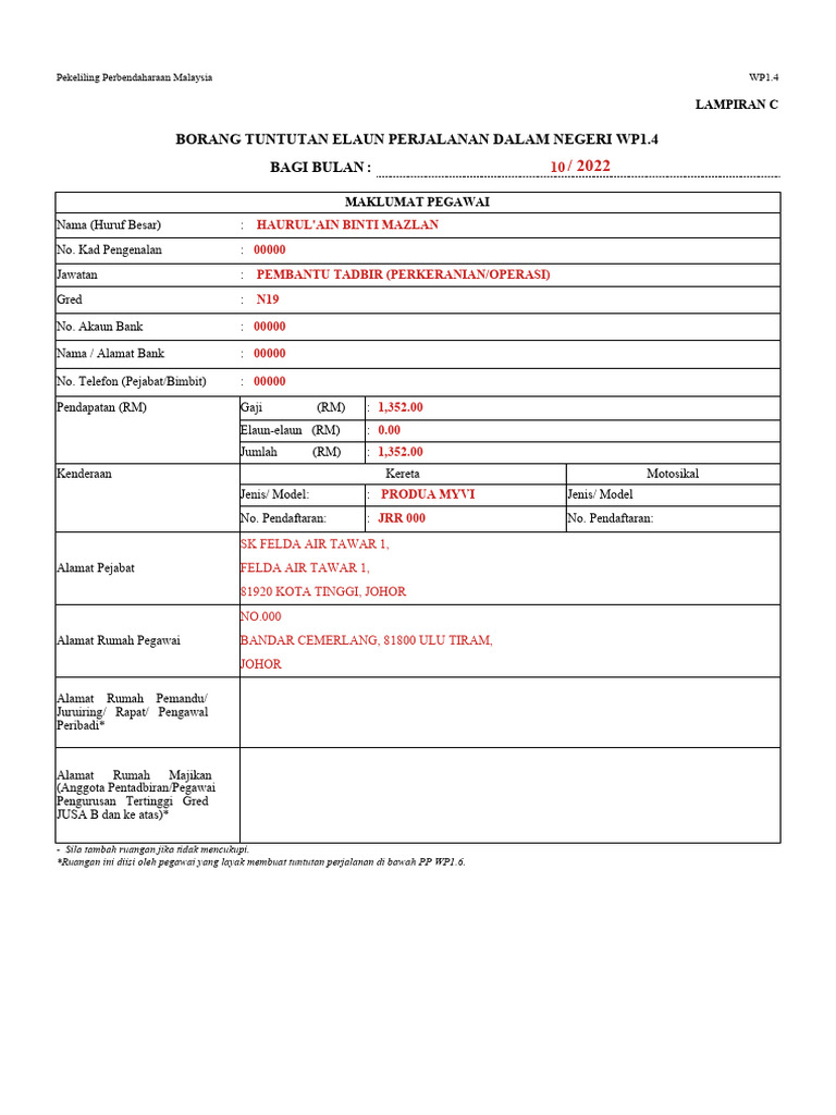 Format TNT Contoh | PDF