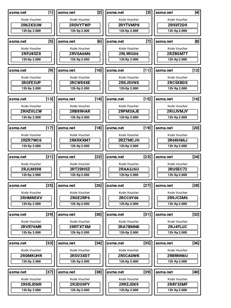 Contoh Voucher Mikhmon | PDF