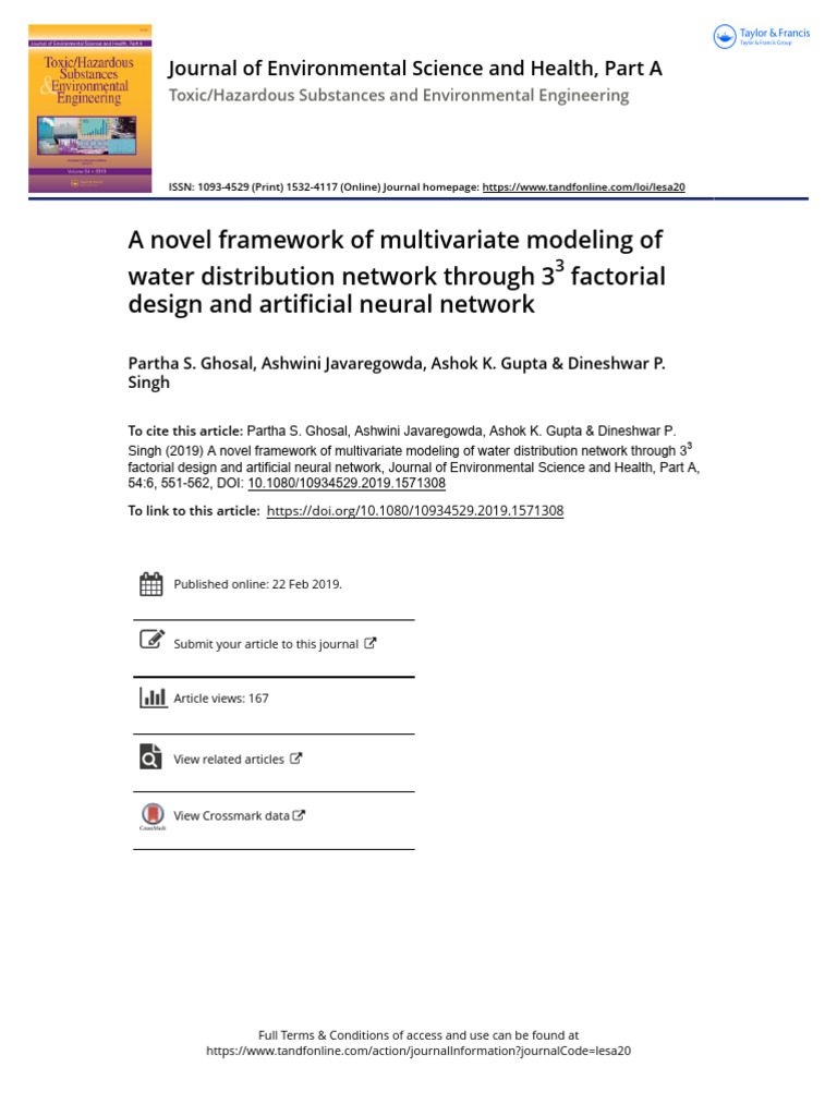 A Novel Framework of Multivariate Modeling of Water Distribution ... A Novel Framework of Multivariate Modeling of Water Distribution ...