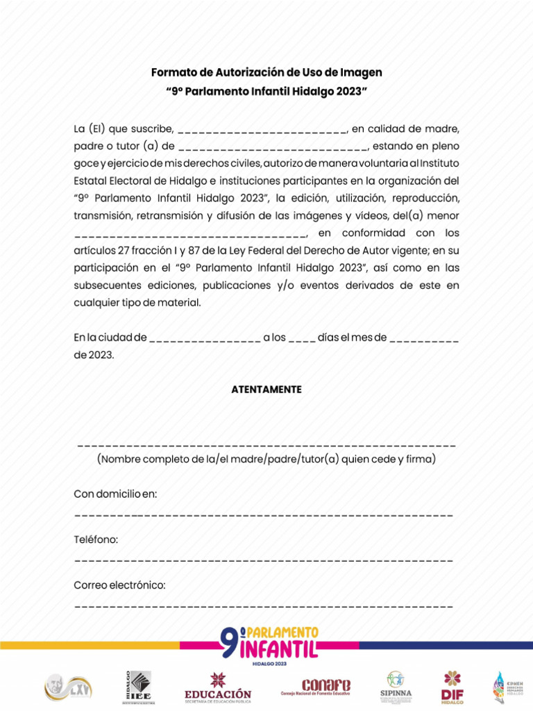 Autorizacion de Uso de Imagen | PDF