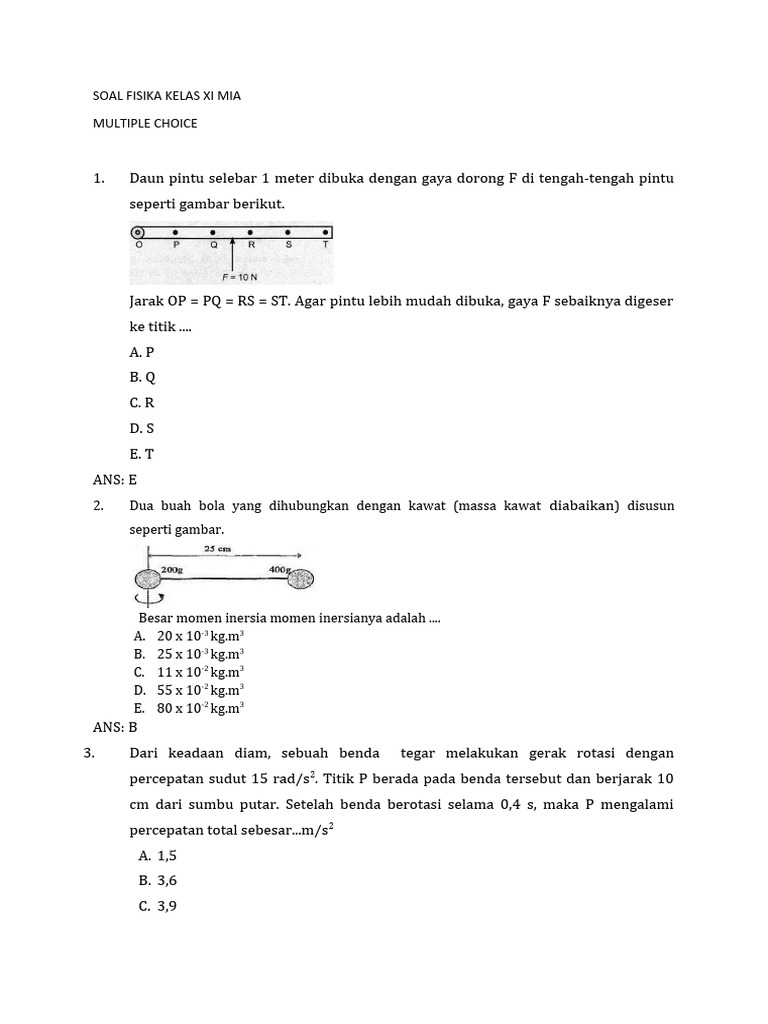 Soal Fisika Kelas Xi Mia | PDF