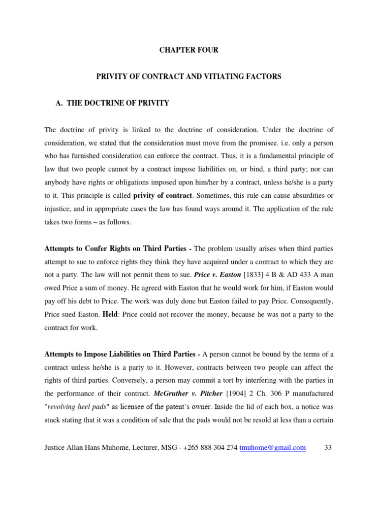 04 Privity of Contract and Vitiating Factors | PDF