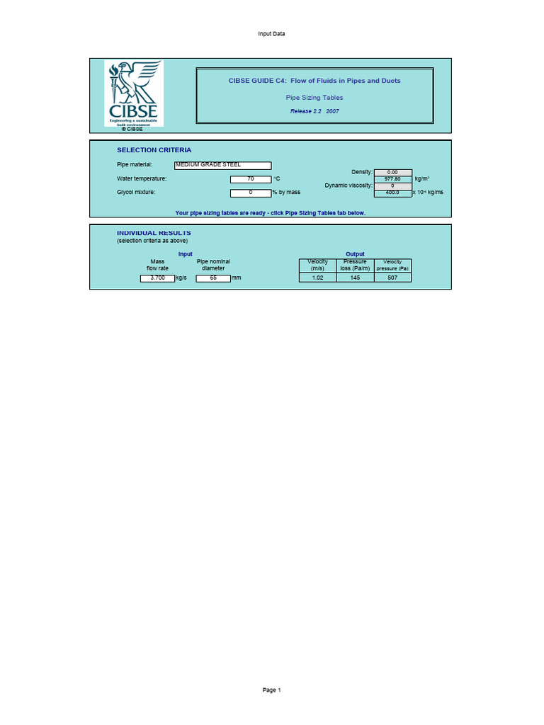 CIBSE Pipe Sizing V2.2 | Download Free PDF | Pipe (Fluid Conveyance) | Fluid Dynamics