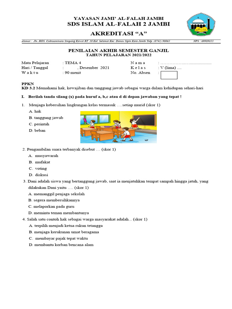 Soal Pas Tema 4 | PDF