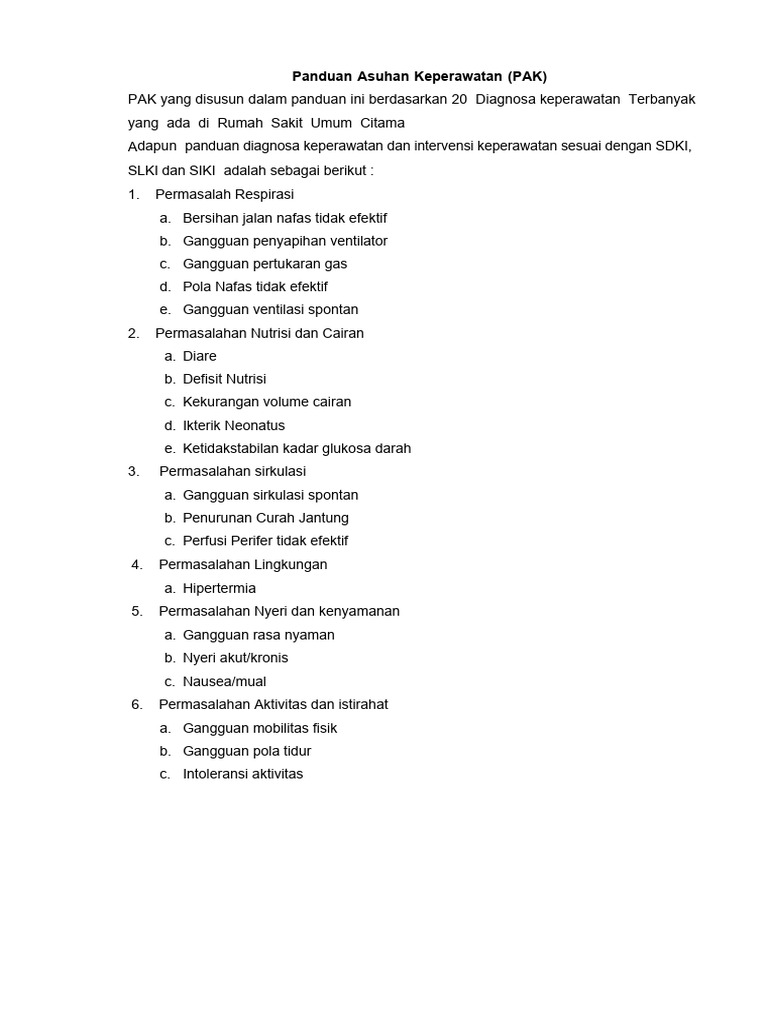 Panduan Asuhan Keperawatan | PDF | Kesehatan Holistik