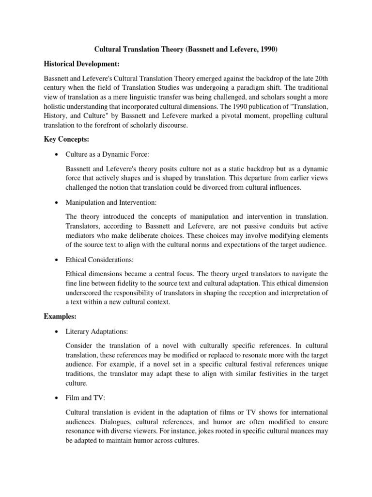Cultural Translation | PDF | Translations | Theory