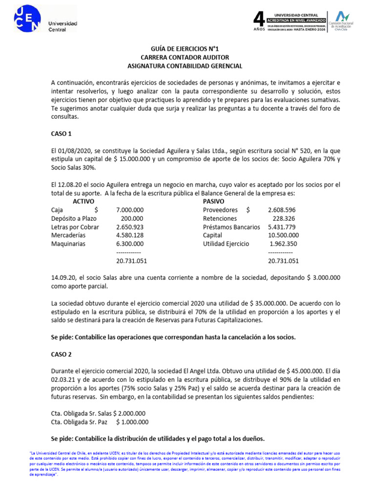 S1_Guia de ejercicios_Sociedades de personas | PDF | Compartir (Finanzas) | Dividendo