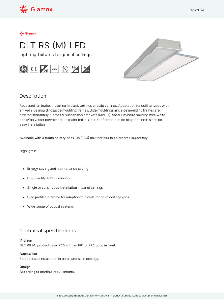 DLT RS (M) Led | PDF | Manufactured Goods | Materials