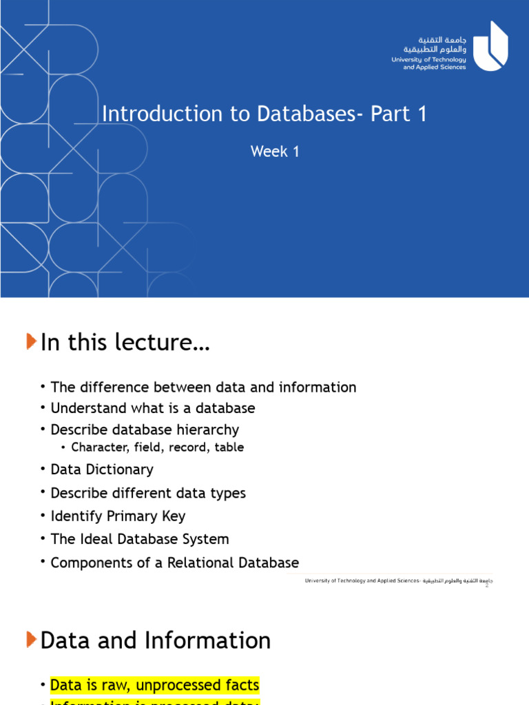 Introduction To Databases - Part 1 | PDF