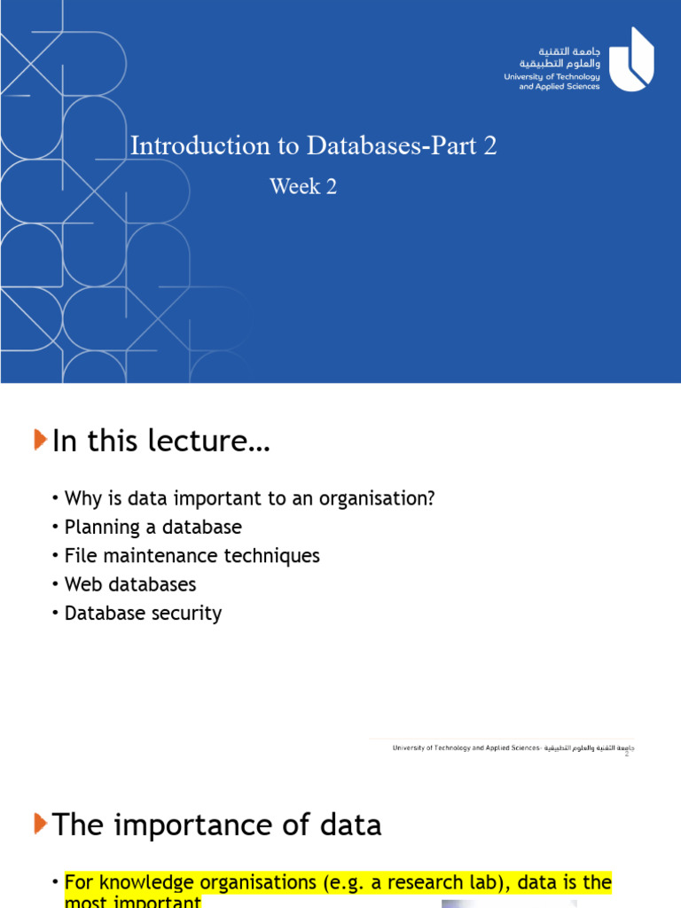 Introduction To Databases - Part 2 | PDF | Databases | Backup Introduction To Databases - Part 2 | PDF | Databases | Backup