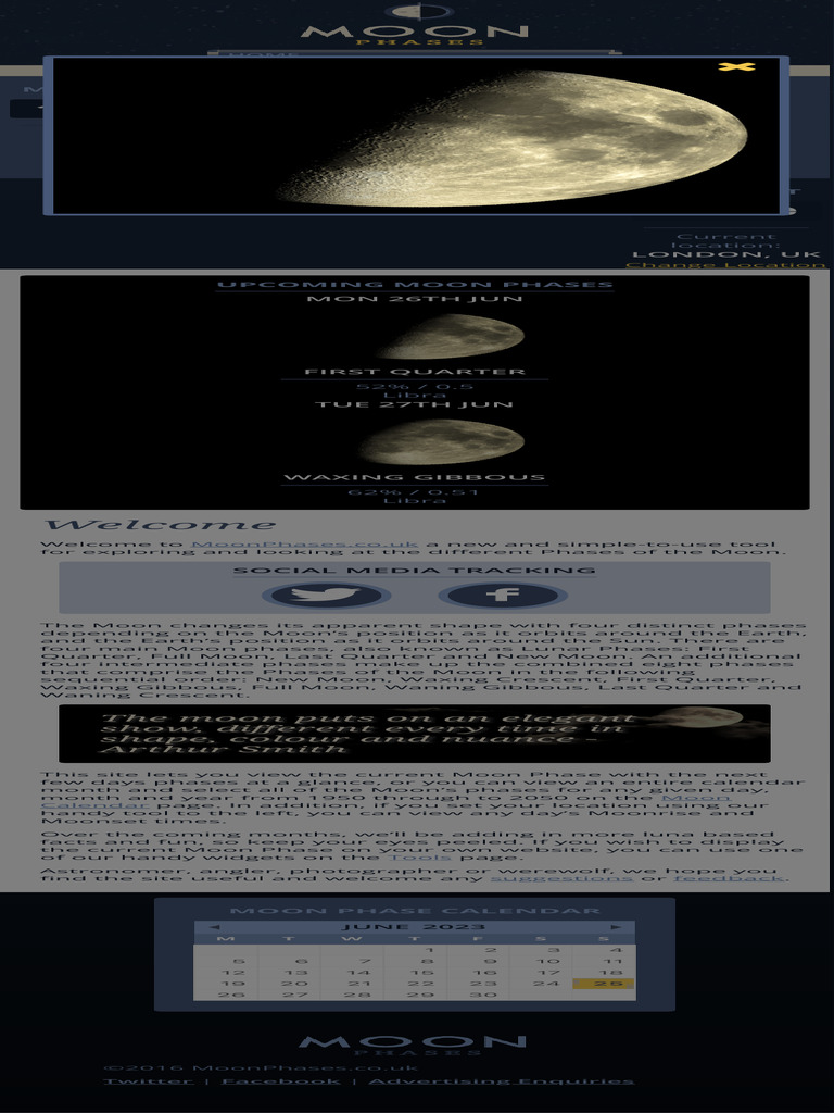 Moon Phases Current Moon Phase and Monthly Moon Phase Calendar | PDF ...
