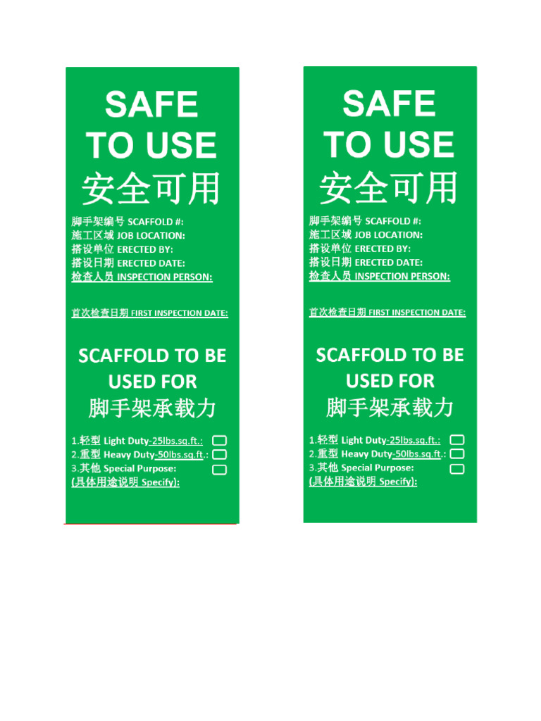 Scaffolding (Green tag) | PDF