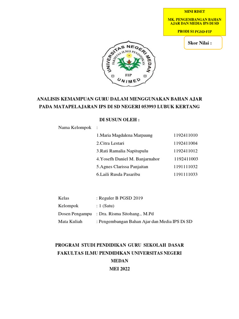 Laporan MR Dan Ri Kel 1 - Pengembangan Bahan Ajar Ips SD - PGSD B 19 | PDF