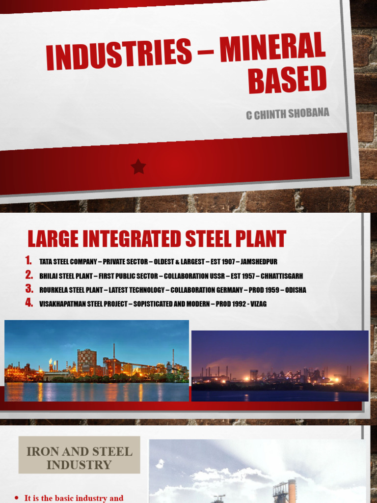 Key Mineral-Based Industries in India | PDF | Steel | Steel Mill