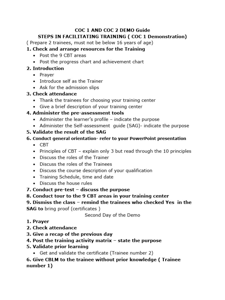 MELINDA RIVAS-COC 1 AND COC 2 DEMO Guide | PDF | Cognitive Science ...