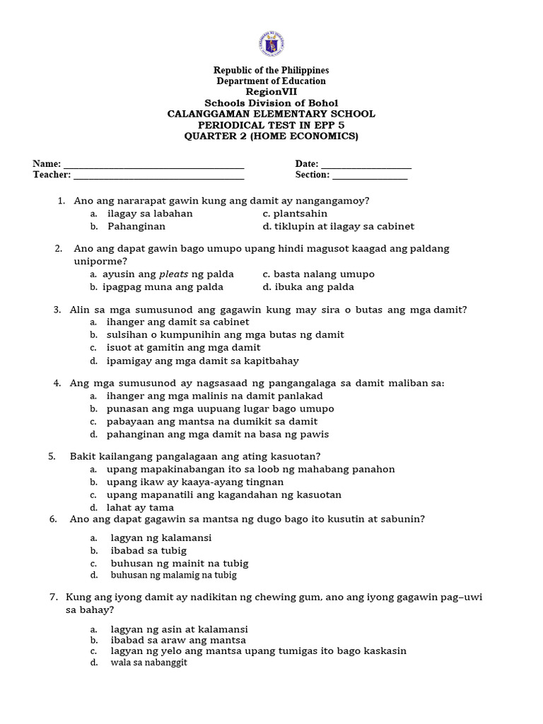 q2 Epp5 Periodic | PDF
