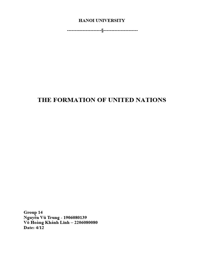 WH Presentation Report | PDF | United Nations | International Relations