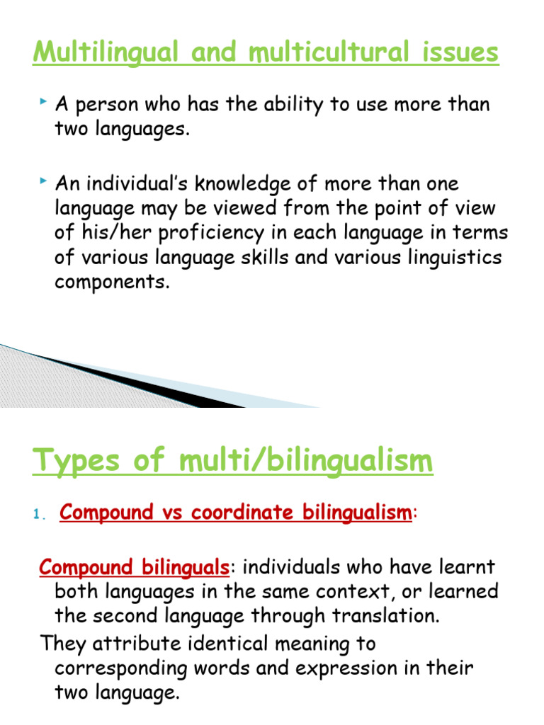 Multilingual and Multicultural Issues 11.7.11 | PDF | Second Language ...