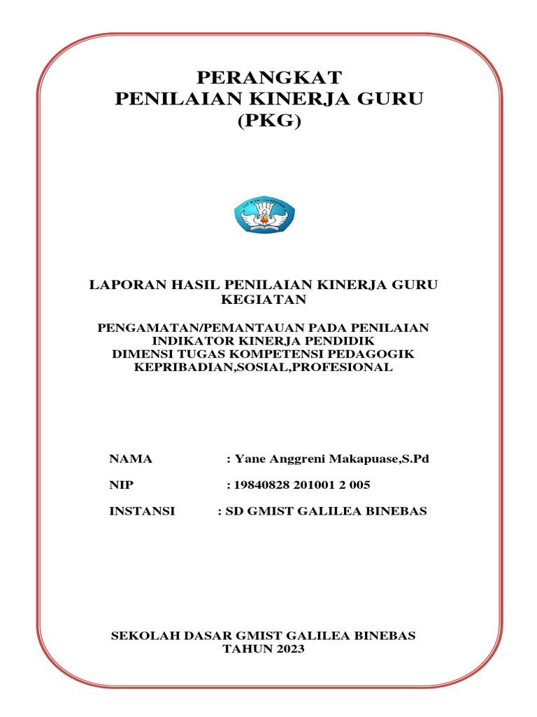 Perangkat Penilaian Kinerja Guru (PKG) | PDF | Karier & Perkembangan