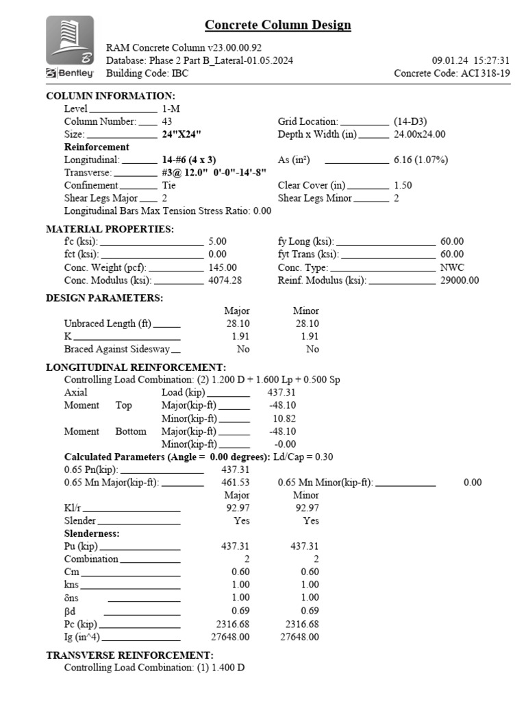 Concrete Column Design | PDF | Young's Modulus | Physical Sciences