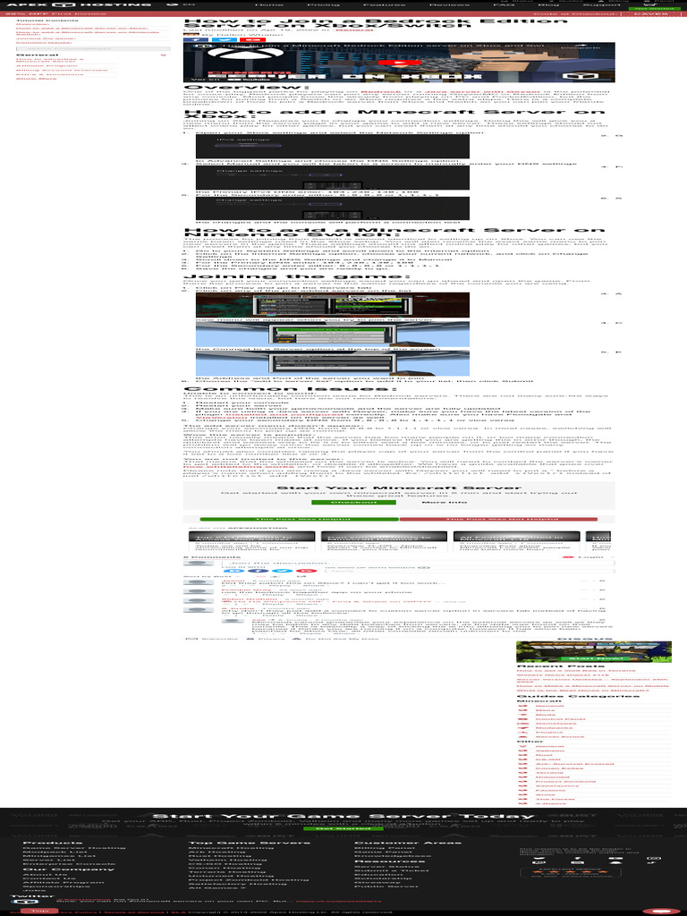 How To Join A Bedrock Edition Server On XboxSwitch - Apex Hosting | PDF ...