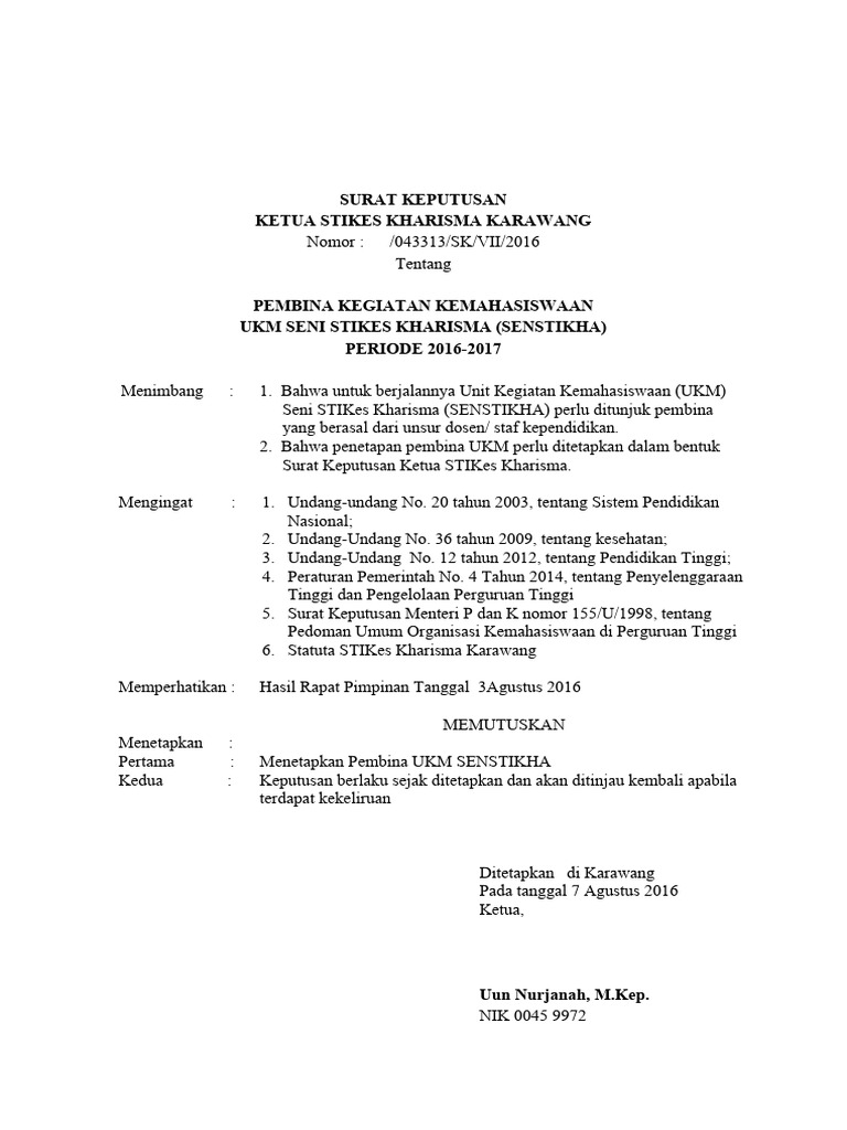 SK Pembina Ormawa | PDF