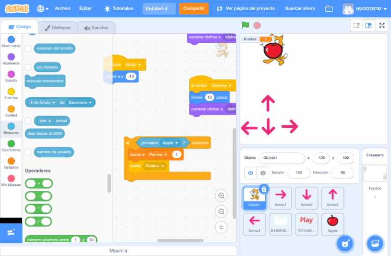 Código de Disfraces y Movimientos en Scratch | PDF