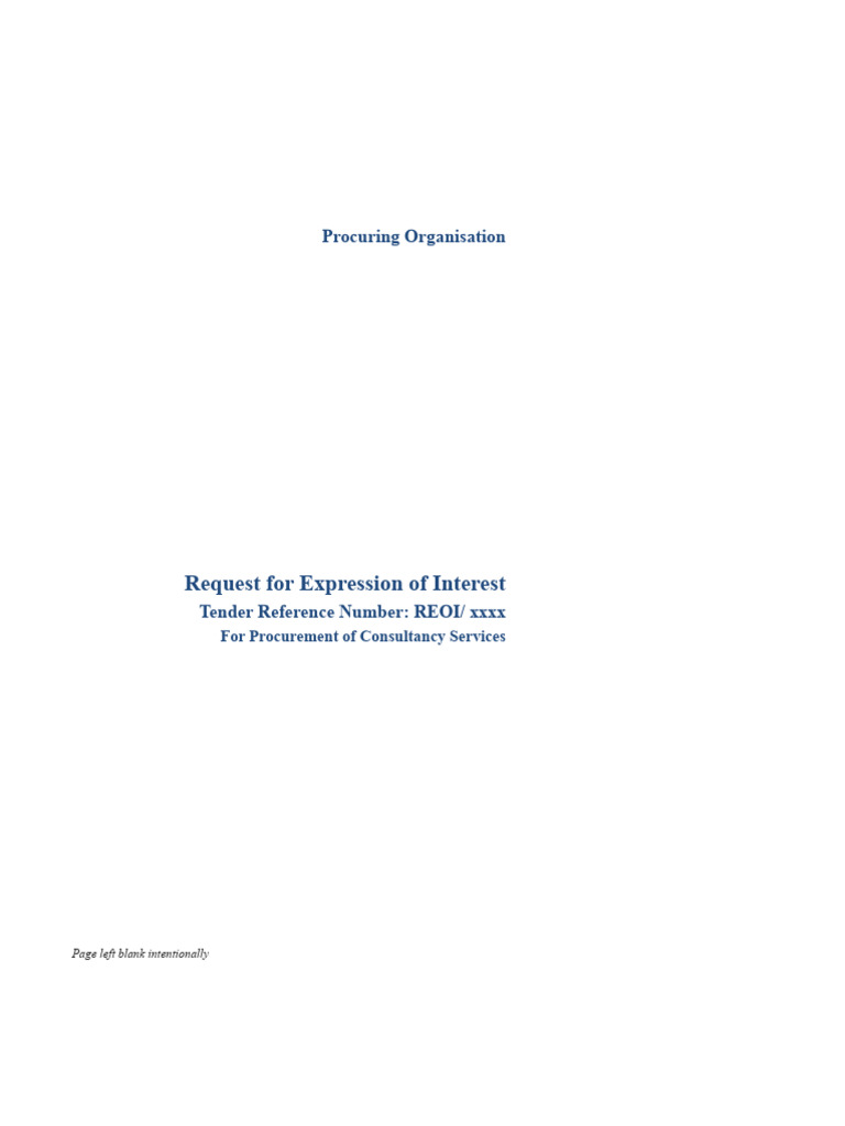 MTD Consultancy Services- Request for Expression of Interest word file.docx | PDF