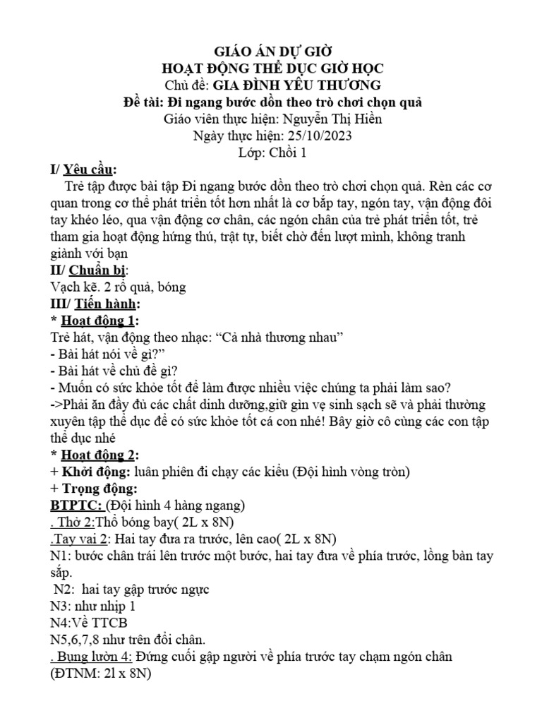 Giao An t10 TDGH Hien | PDF