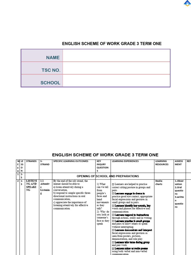Eng Grade 3 Term 1 | PDF | Plural | Vocabulary