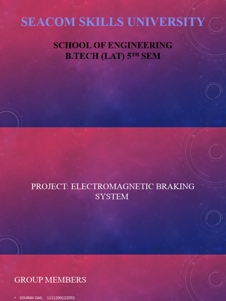 Electromagnetic Braking System Project | PDF | Brake | Electromagnetic ...