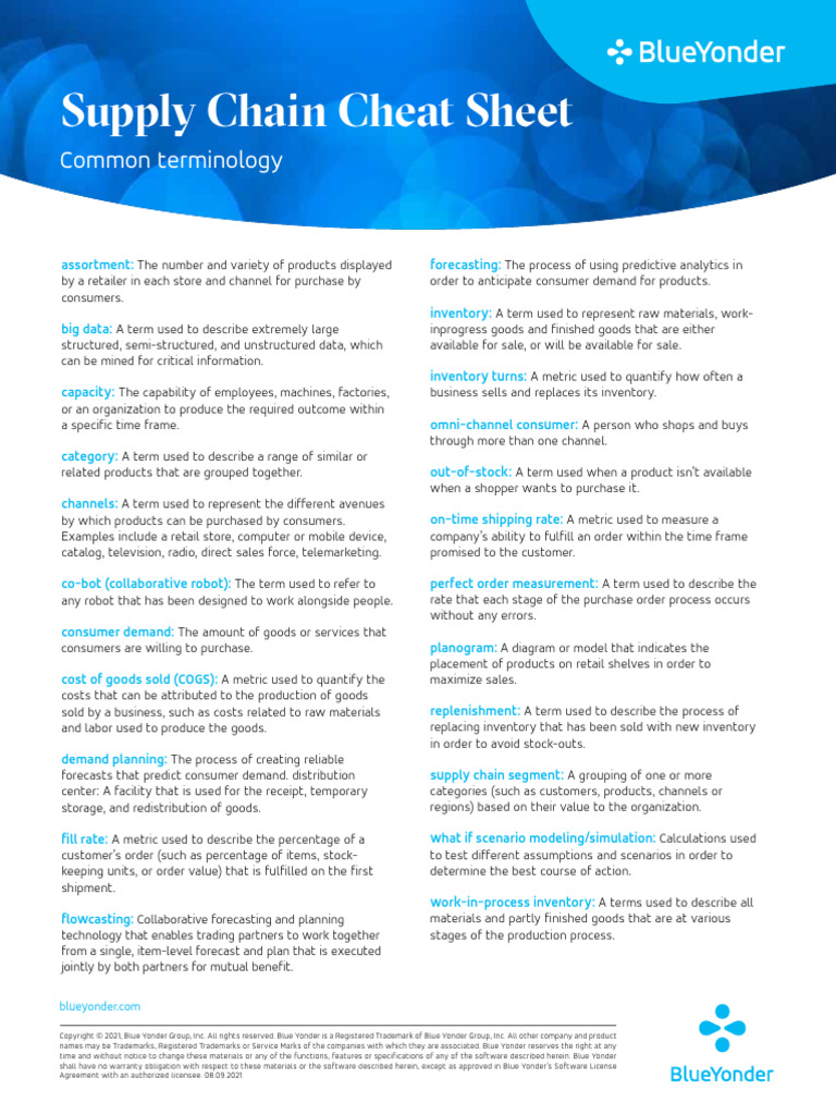 BY NA Terminology Cheat Sheet 5 | PDF | Inventory | Retail
