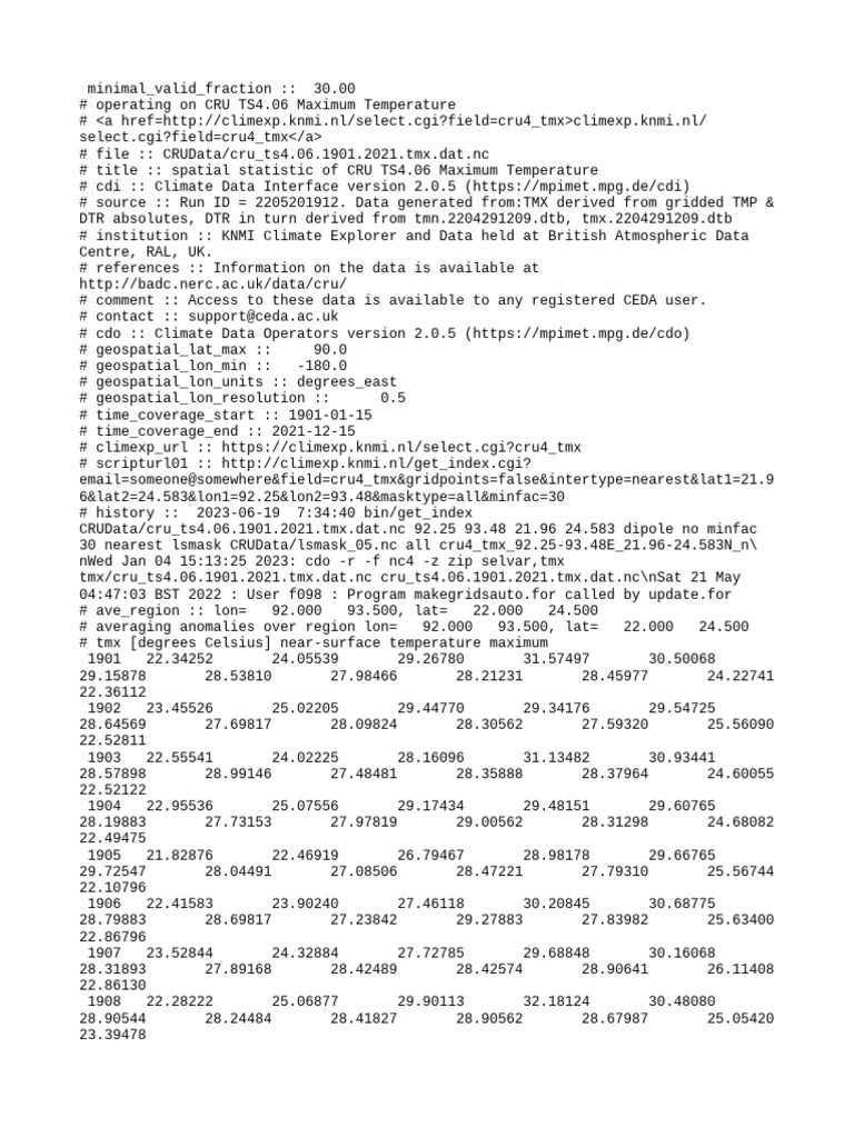 Max Tempt Data Monthly | PDF | Computing