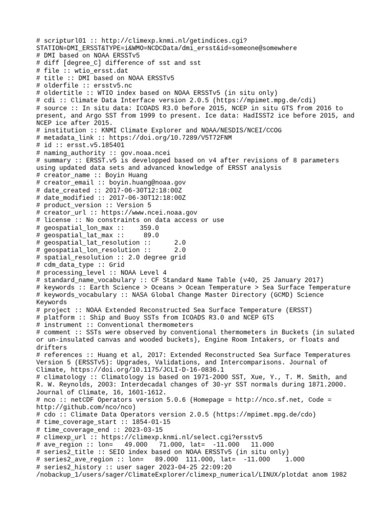 Iod Data | PDF | Sea Surface Temperature | Computing