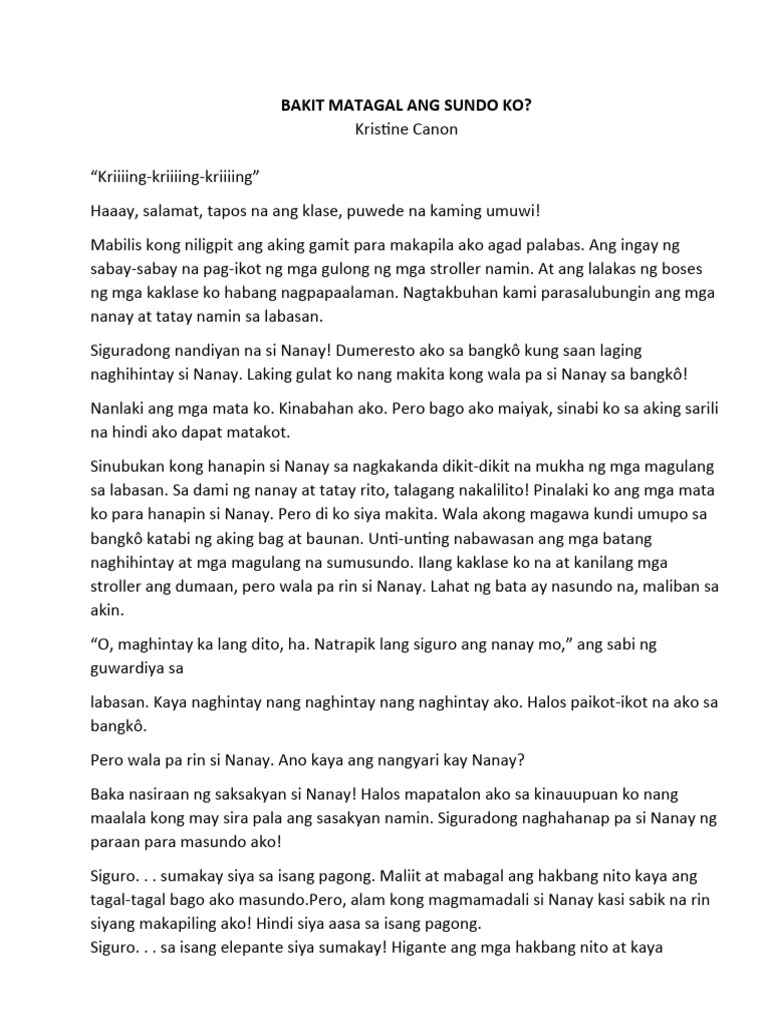 Bakit Matagal Ang Sundo Ko | PDF