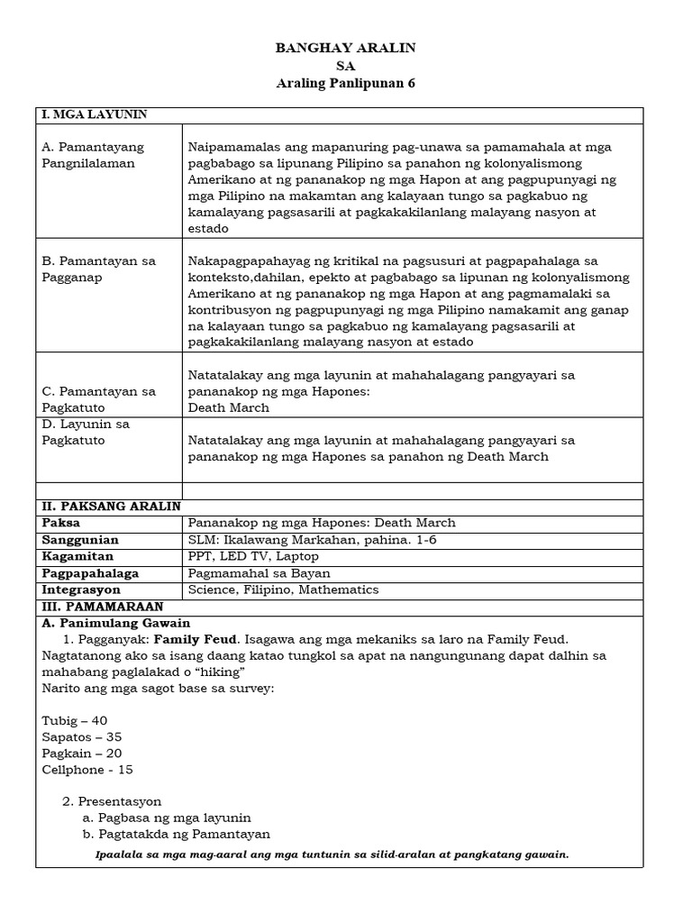 Lesson Plan aRALING paNLIPUNAN | PDF