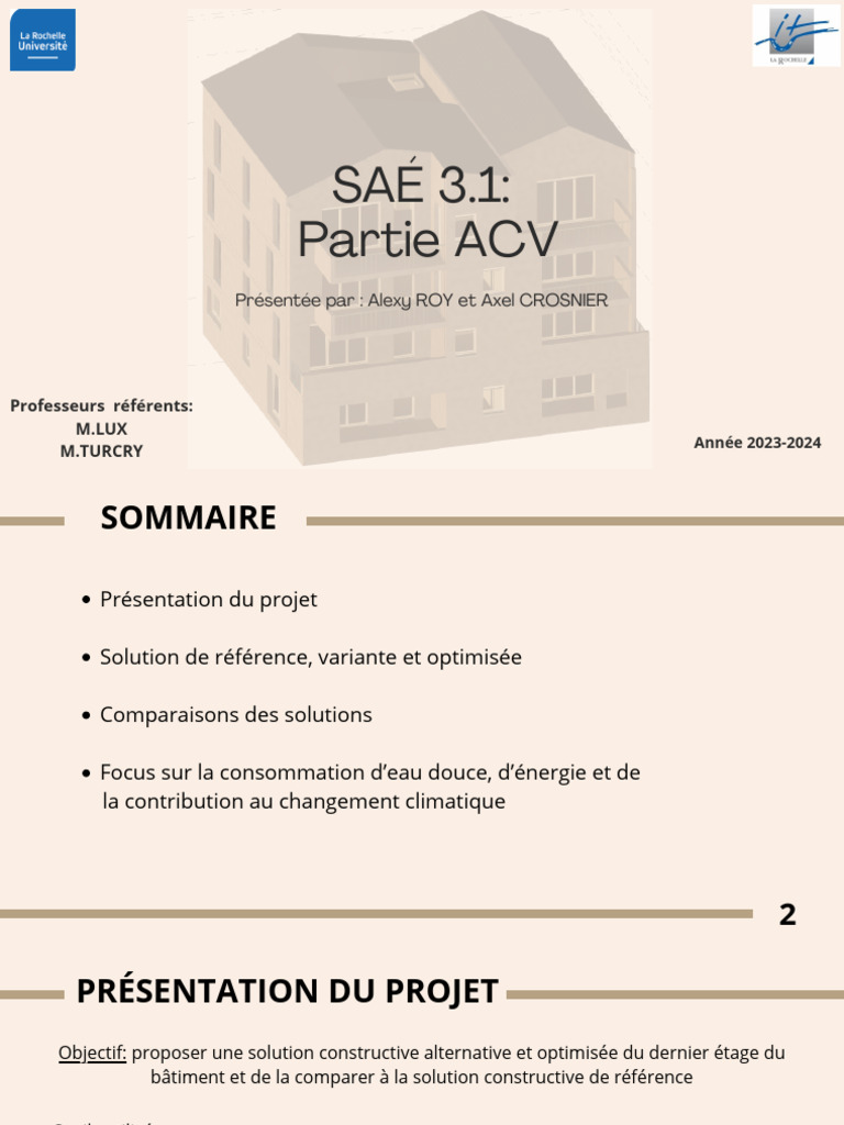 SAÉ 3.1: Partie ACV: Présentée Par: Alexy ROY Et Axel CROSNIER | PDF ...