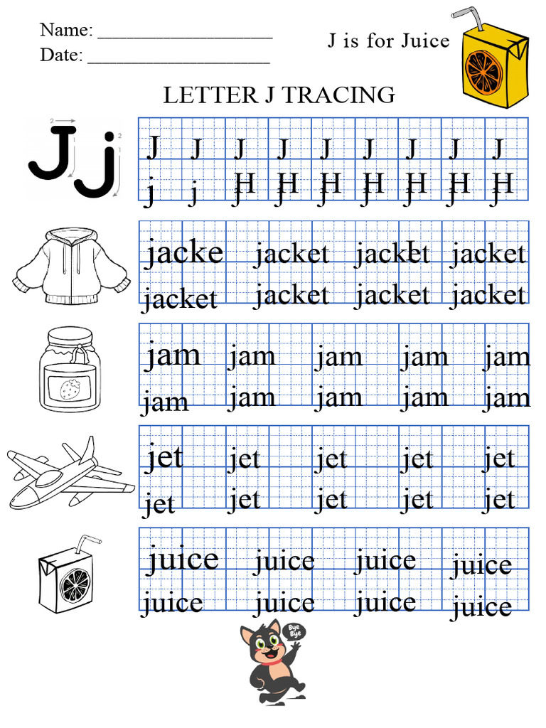 Letter J Tracing Activities | PDF